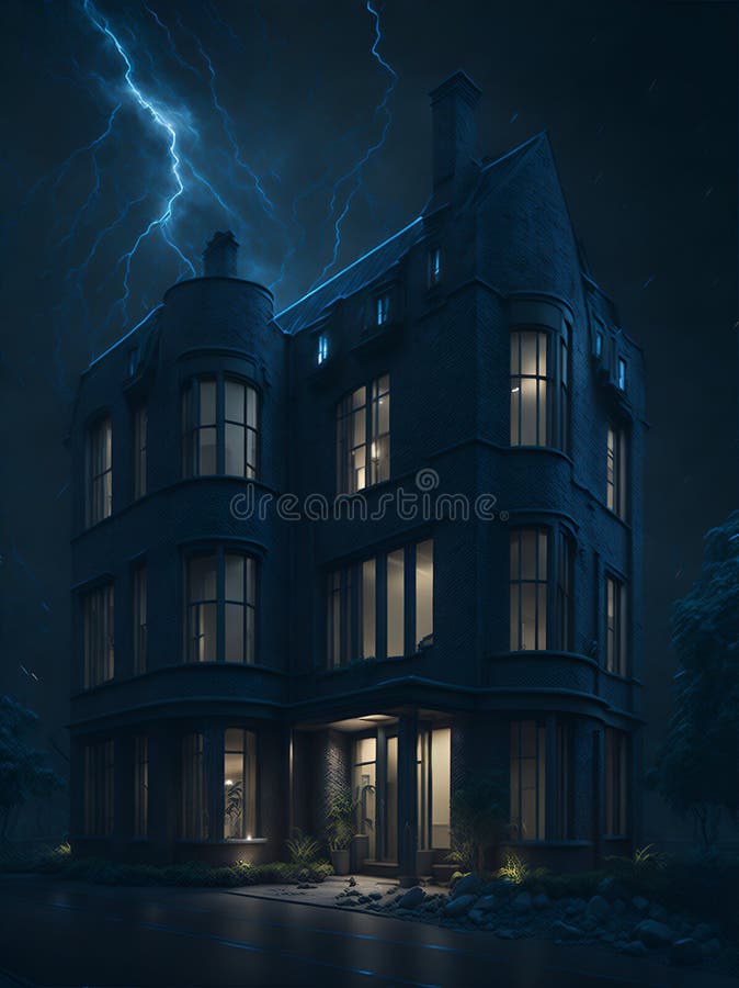 Night-time Exterior Shot of a Laboratory Complex, with the Building ...