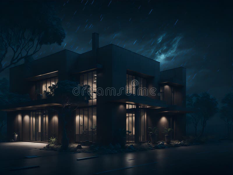 Night-time Exterior Shot of a Laboratory Complex, with the Building ...