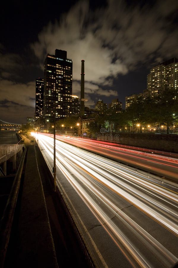 Night time highway stock image. Image of house, commute - 1257425