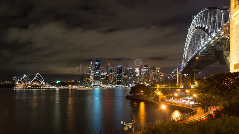 Night Time Landscape View of Sydney Australia Editorial Photo - Image ...