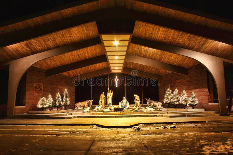 Night time Nativity Scene stock photo. Image of religious - 48606036