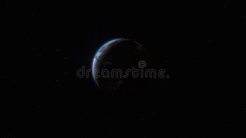 Day and Night on the Planet Earth Rotate in Space with Star in Universe ...