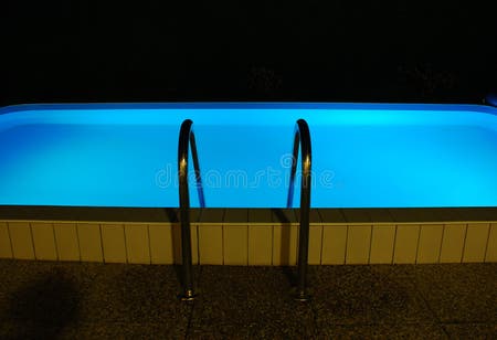 Night Time Swimming Pool stock image. Image of lighted - 10738923