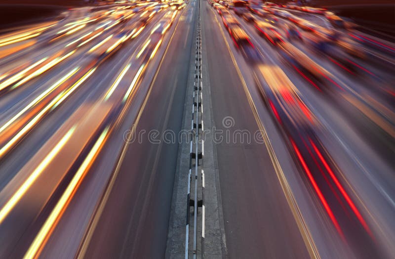 Night Time Traffic on Highway Stock Photo - Image of autobahn, lights ...