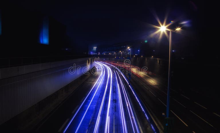 Night Time Traffic Lights, Abstract Stock Photo - Image of motion ...