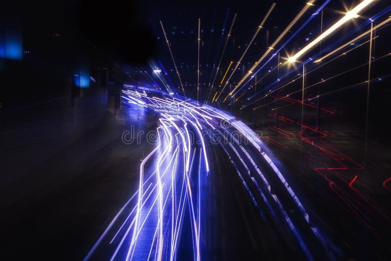 Night Time Traffic Lights, Abstract Stock Photo - Image of long, dark ...
