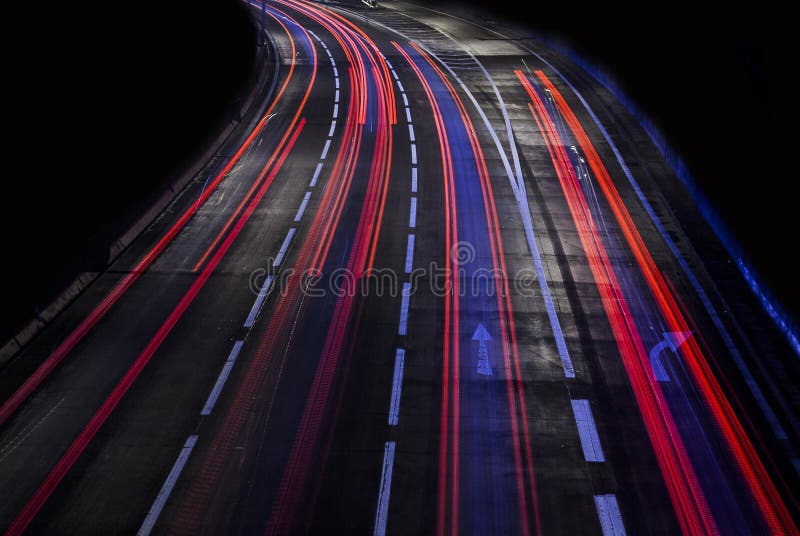 Night Time Traffic Lights,light Trace Stock Photo - Image of fast ...