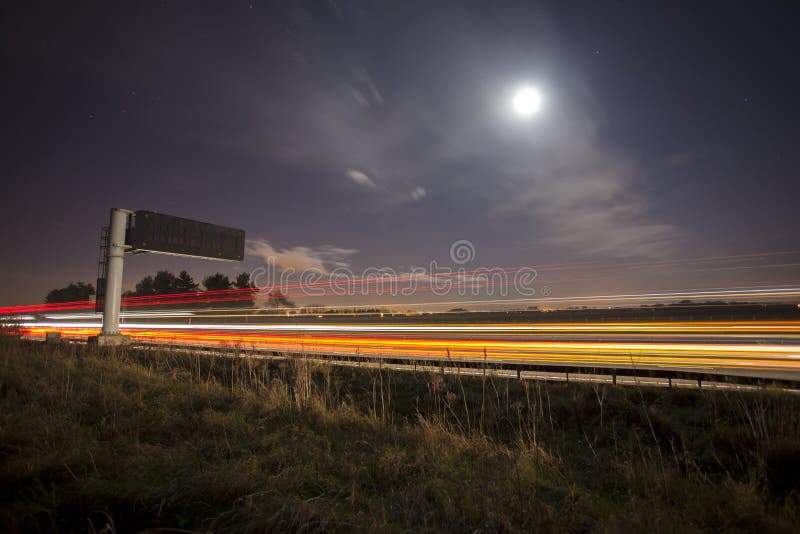 Traffic Light Trails at Night Stock Image - Image of intersection, fast ...