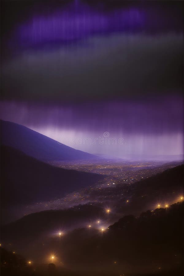 A Night Time View of the City Lights in the Distance. Generative AI ...