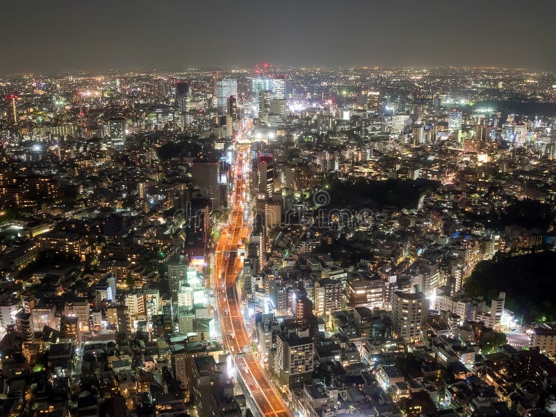 Night Time View of the Route 3 Expressway in Tokyo Stock Image - Image ...