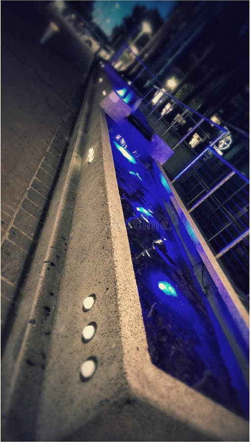 Night time Water feature stock image. Image of water - 47696711