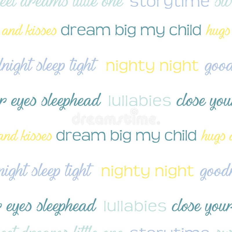 Night Time Words Typography Vector Repeat Pattern Stock Illustration ...