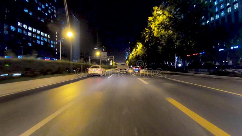 Timelapse Side View of the Car and Driver Inside the Car on the Road of ...