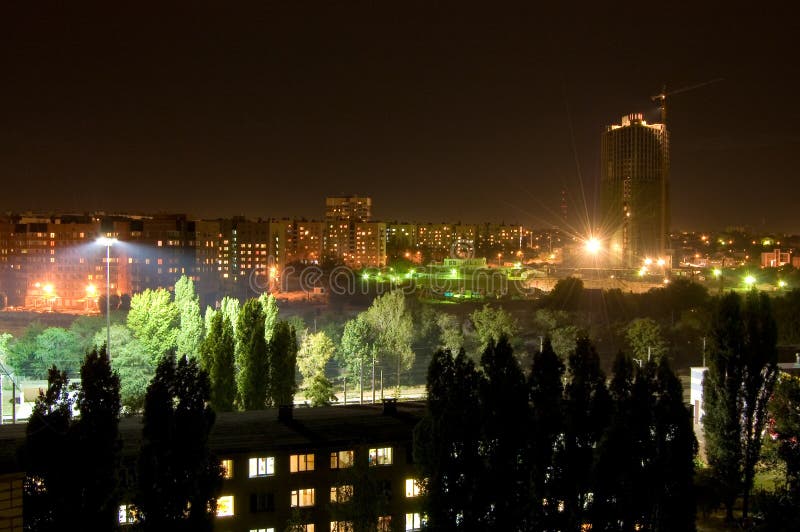 Night town in winter stock photo. Image of darkness, cityscape - 6262940