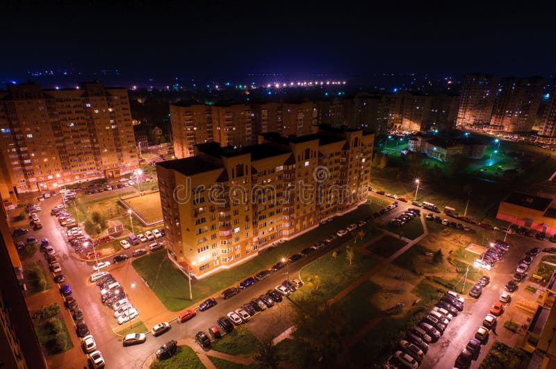 Night town stock photo. Image of busy, aerial, office - 38728640
