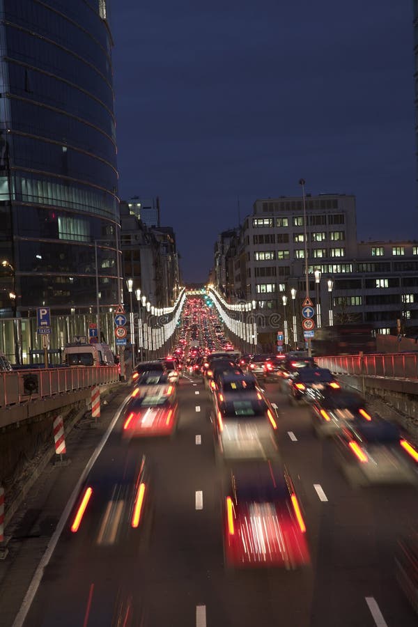 Night Traffic stock photo. Image of commuter, hour, motor - 2824820