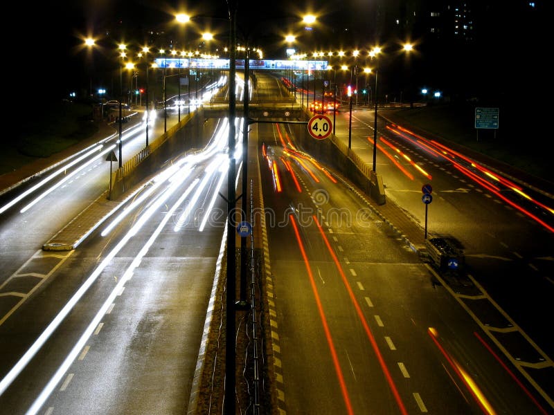 Night traffic stock image. Image of night, exposure, rush - 294237