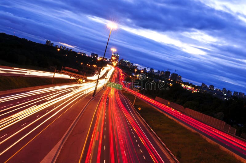 Traffic at night stock photo. Image of headlights, aerial - 348610
