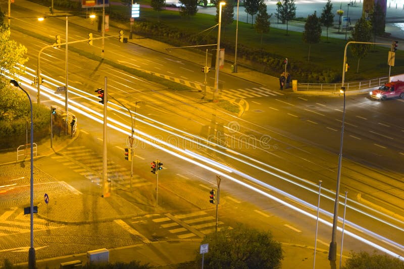 Night Traffic stock image. Image of street, route, movement - 6808605