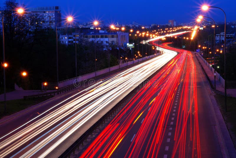 Night traffic stock photo. Image of lines, lighting, speed - 1272898