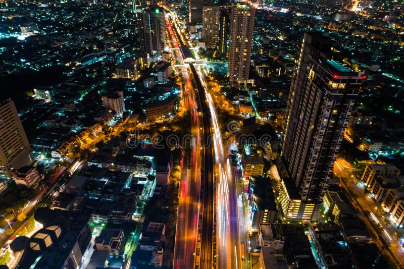 Night Traffic 3 Angle Junction Road with Car Light Stock Image - Image ...