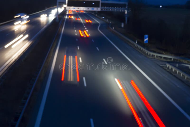 Night Traffic on a German Highway Stock Image - Image of color ...