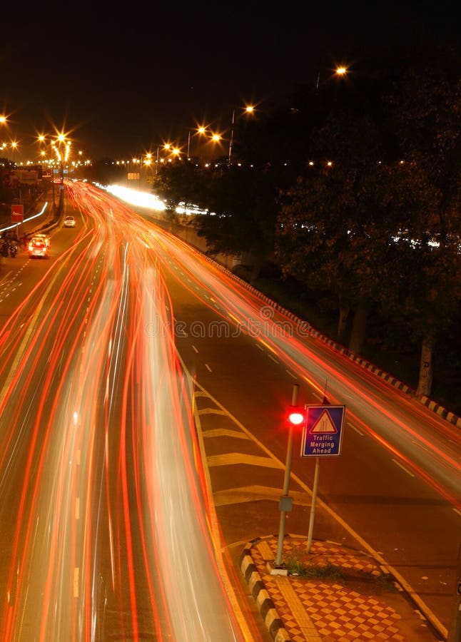 Rush Hour Traffic at Night in New Delhi, India Stock Photo - Image of ...
