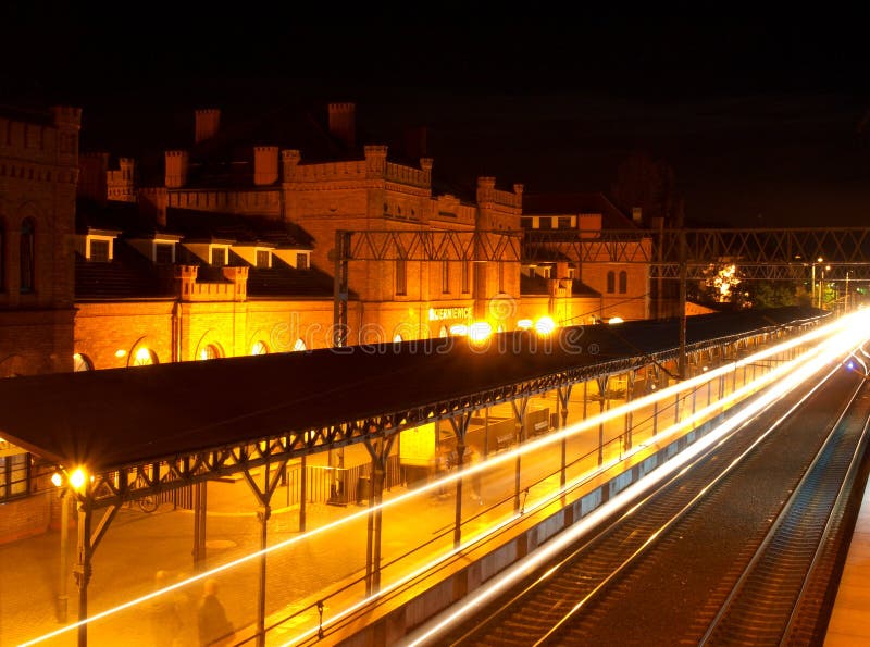 Night Train. stock photo. Image of skierniewice, people - 45739356