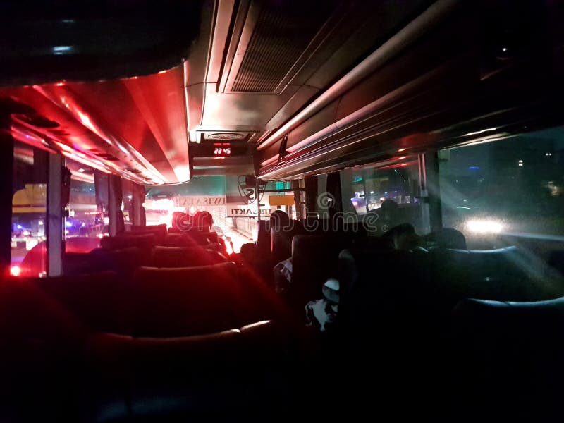 Night travel with a bus stock image. Image of transportation - 163013563