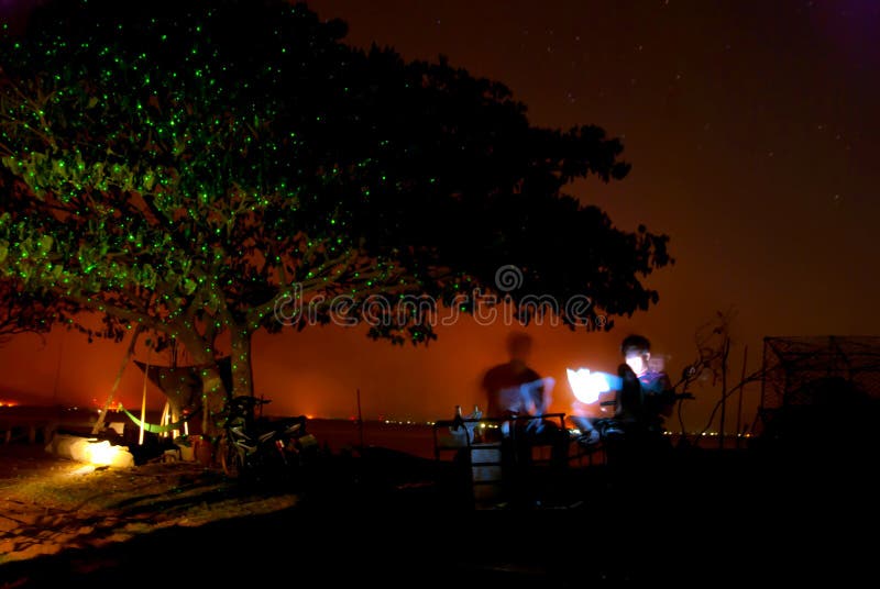 Night tree near the water editorial stock image. Image of empty - 89432769