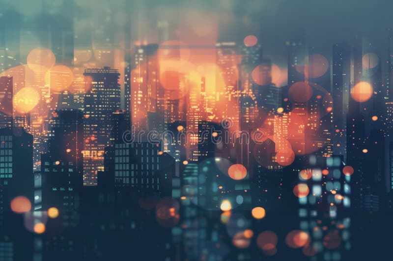 Night Urban Landscape with Soft Light Flares Stock Image - Image of ...