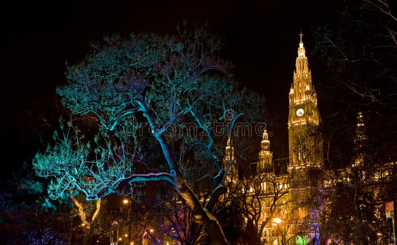 Night Vienna stock image. Image of atmospheric, dark - 27553287