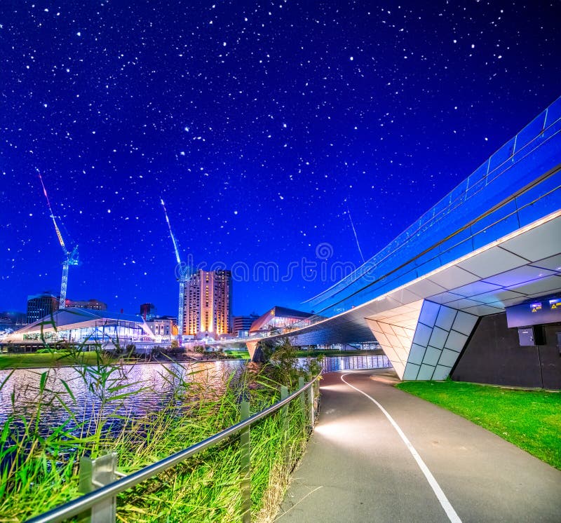 Night View of Adelaide Convention Center with Stars in the Sky Stock ...