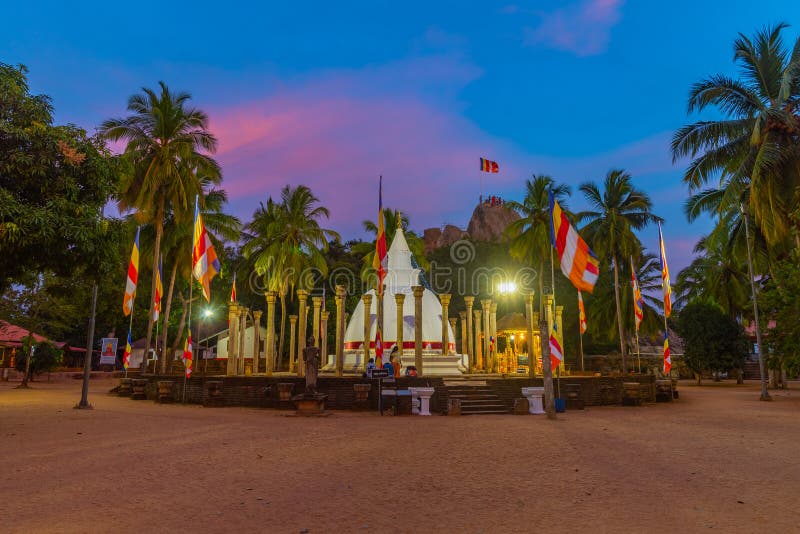 Night View of Ambasthala Dagaba at Mihintale Buddhist Site in Sr Stock ...