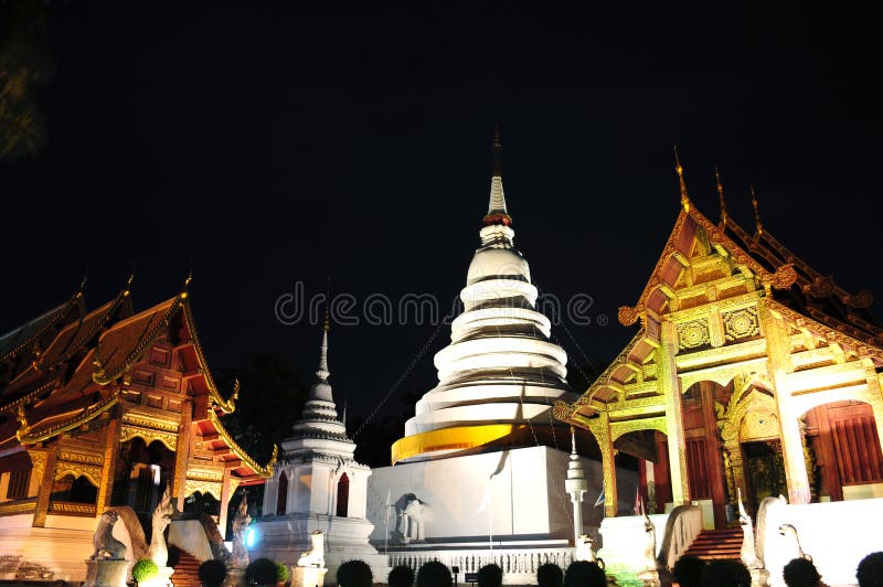 Night View of an Ancient Wat Stock Photo - Image of pagoda, relics ...