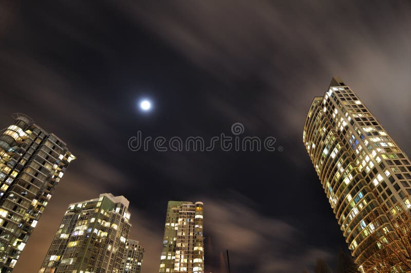 Night View of Apartments stock photo. Image of resident - 21869442