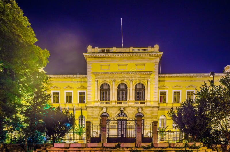 Night View of the Archaeological Museum in Varna Stock Image - Image of ...