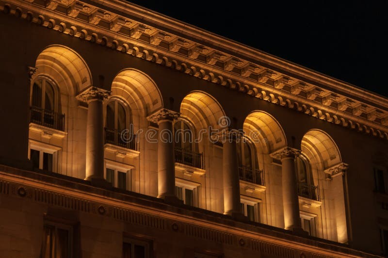 Night View of the Architectural Stock Photo - Image of capital ...