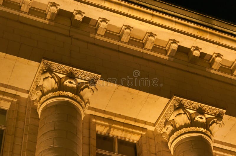 Night View of the Architectural Stock Image - Image of city ...