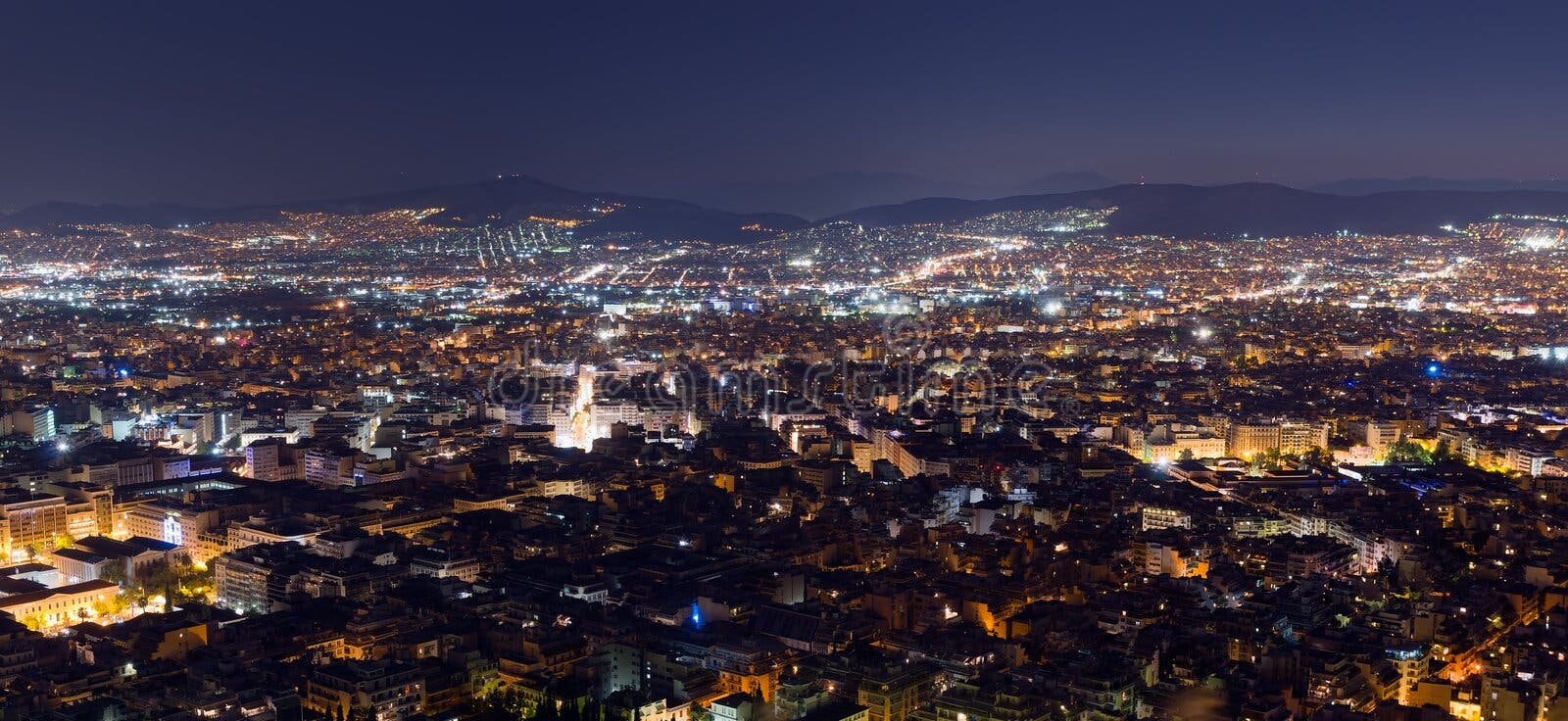 Acropolis at the Night, Athens, Stock Photo - Image of memorial, lights ...