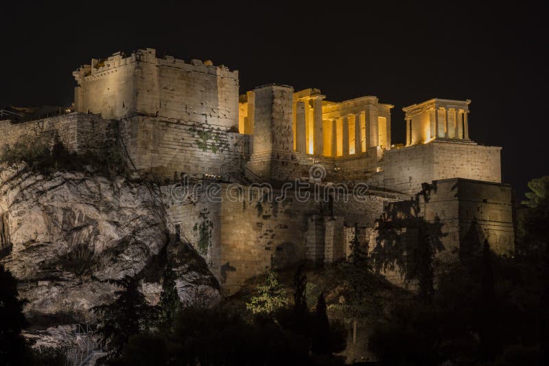 Acropolis of Athens, Greece Stock Photo - Image of night, capital ...