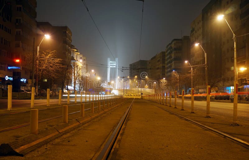 Night View of Basarab Bridge from Bucharest Editorial Photo - Image of ...