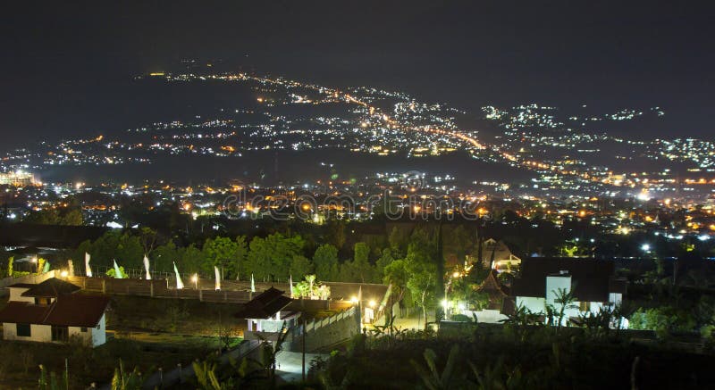 Night View of Batu, Malang Highlands Stock Photo - Image of east ...