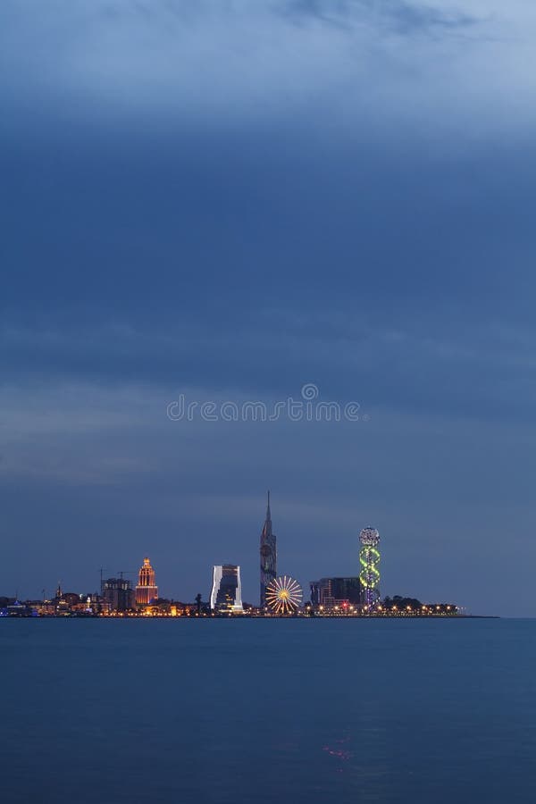Night View on Batumi, Georgia Stock Image - Image of outdoors, city ...