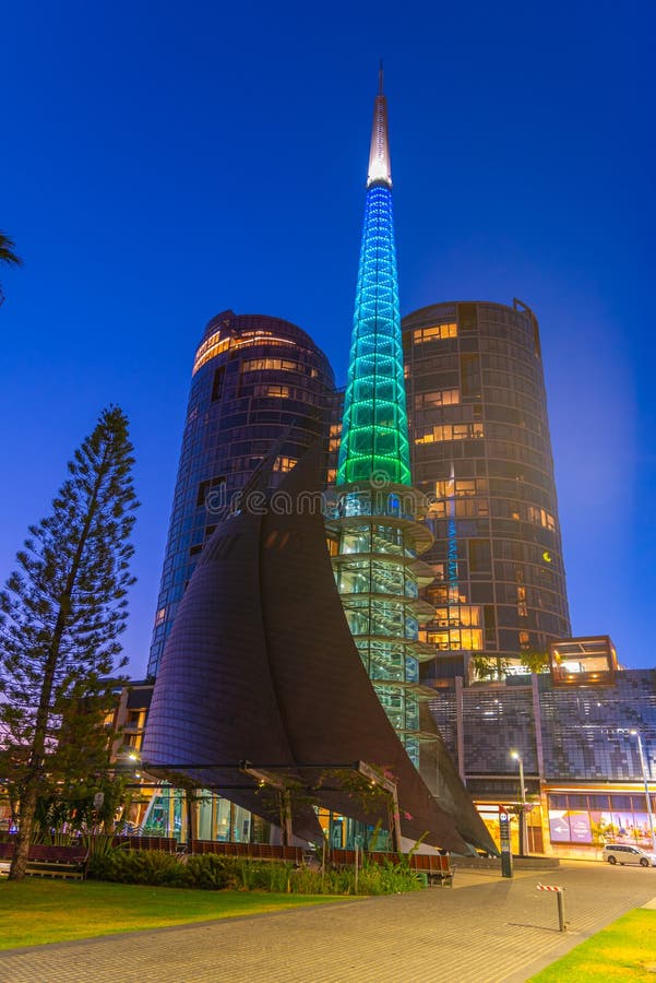Night View of the Bell Tower in Perth, Australia Editorial Stock Photo ...