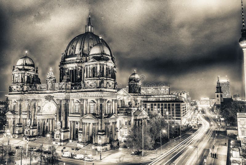 Night View of Berlin Cathedral, Germany Editorial Stock Photo - Image ...