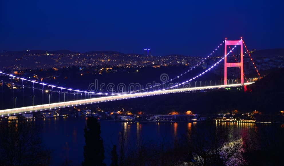 A Night View from the Bosphorus Stock Image - Image of metropolis, line ...