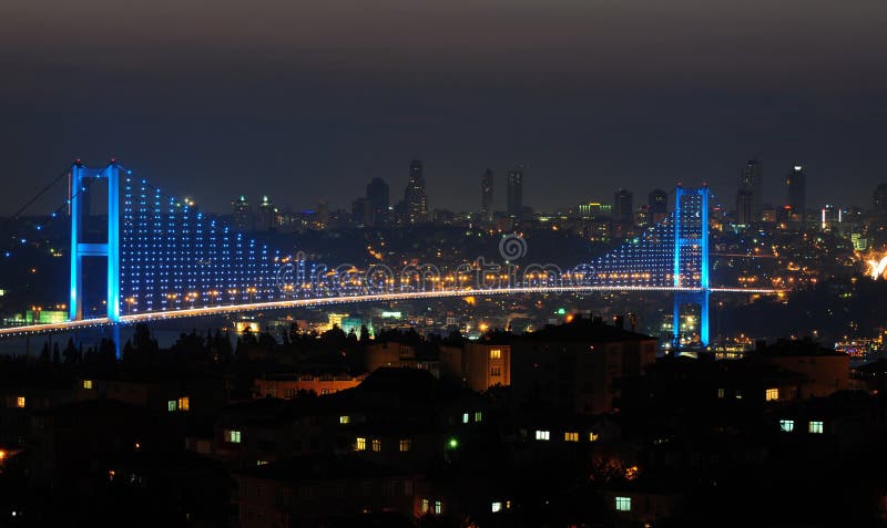 A Night View from the Bosphorus Stock Photo - Image of darkness ...
