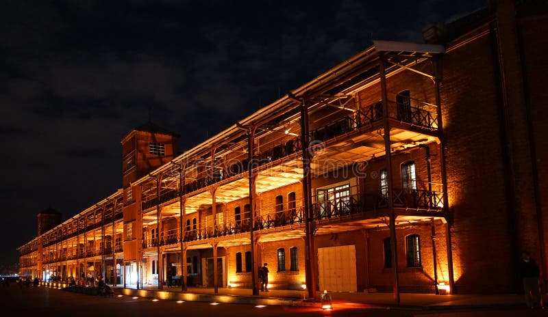 Night view of the building stock photo. Image of view - 232740106