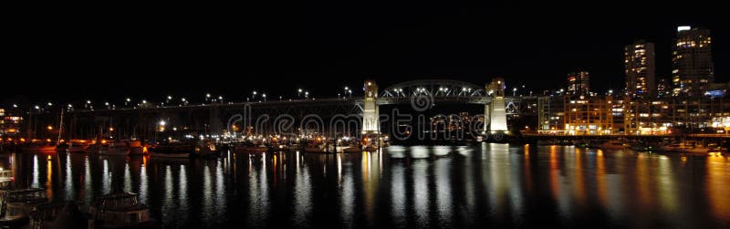Night View of Burrard Bridge. Stock Image - Image of british, burrard ...
